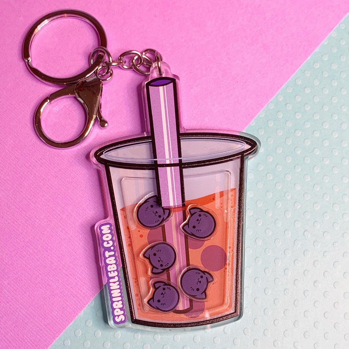 Boba Kittea Drink Shaker Keychain – Sprinkle Bat