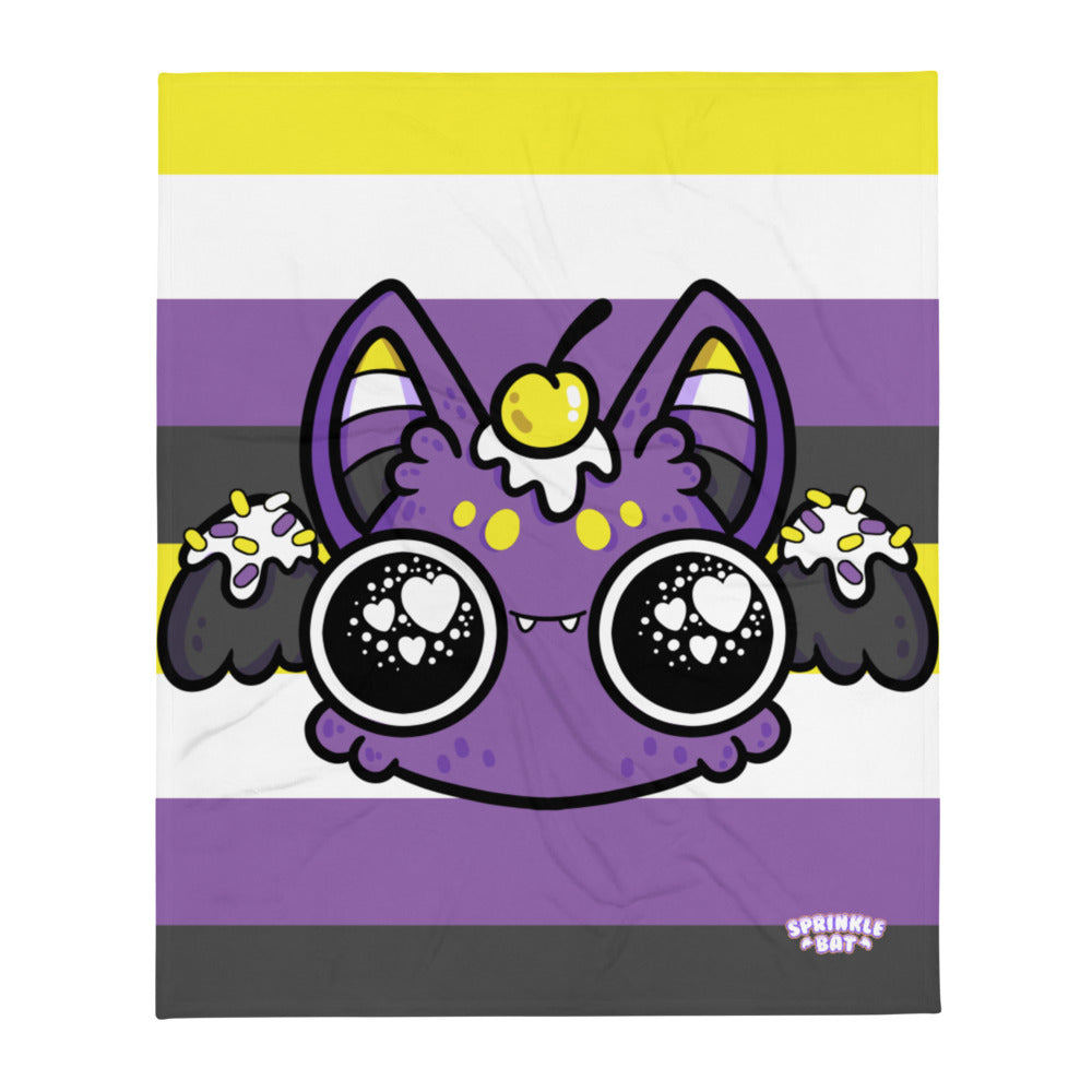 Non Binary Pride Bat Throw Blanket – Sprinkle Bat